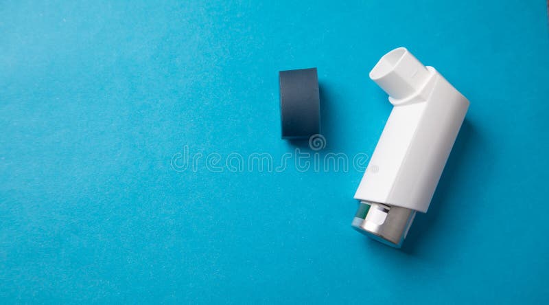 Asthma Inhaler. Concept of Treatment of Bronchial Asthma Stock Image ...
