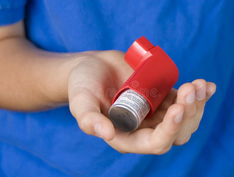 Asthma Inhaler in Hand stock photo. Image of inhale, bronchitis - 6139330