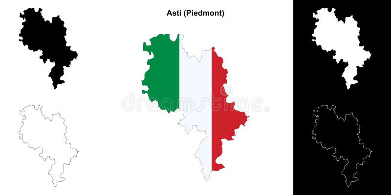 Asti outline map stock vector. Illustration of tourism - 334659859