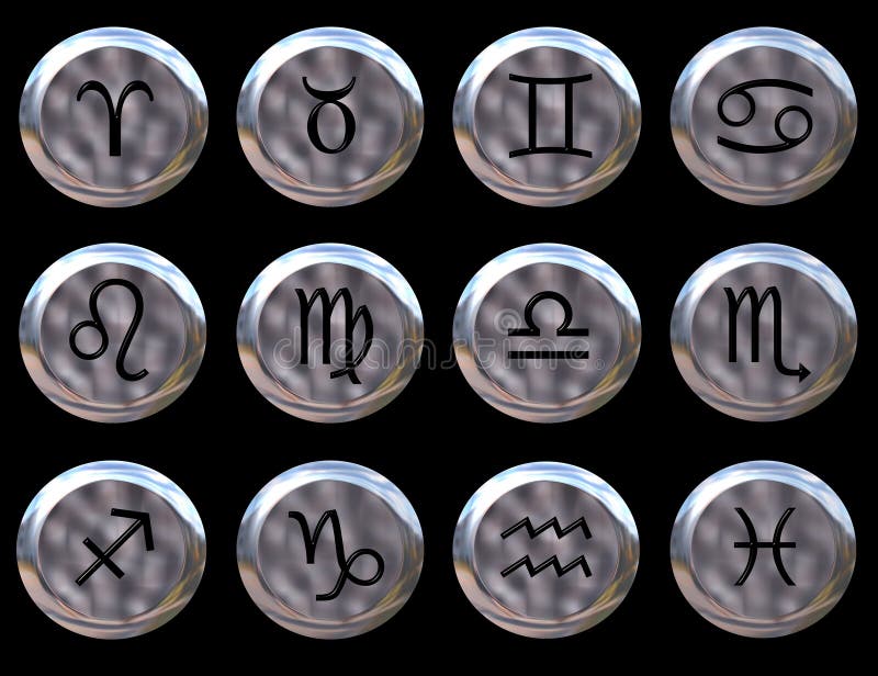 Set of zodiac buttons stock vector. Illustration of pisces - 21168304