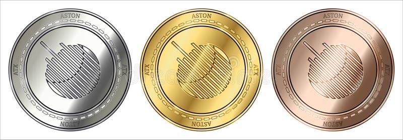 Aston (ATX) coin set. stock illustration. Illustration of luxury ...