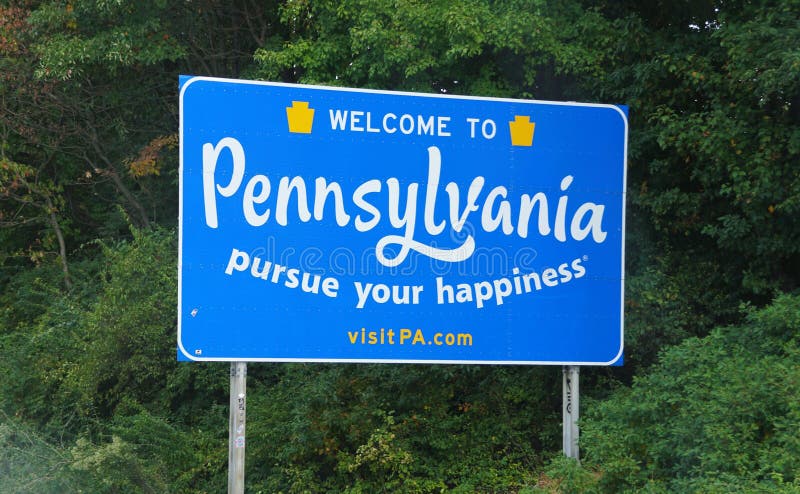 Aston, Pennsylvania, U.S - September 20, 2024 - the Welcome Sign into ...