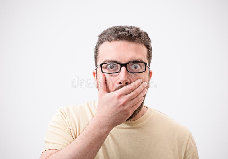 Astonished Man with Surprised Facial Expression Stock Photo - Image of ...