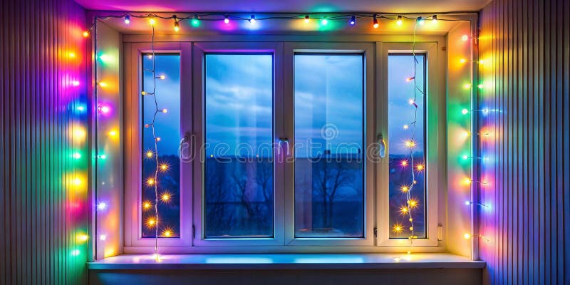 Astonishing Lights Dual Color from Window Generative by AI Stock ... Astonishing Lights Dual Color from Window Generative by AI Stock ...