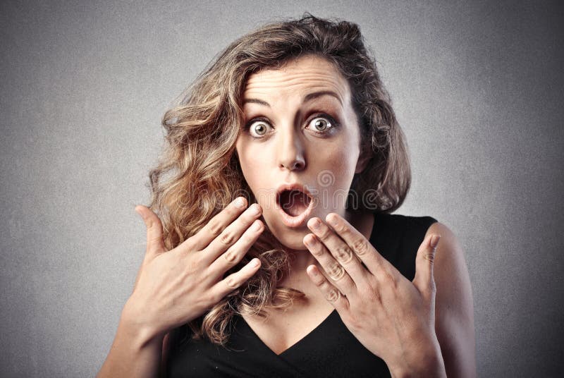 Astonishment stock photo. Image of blonde, woman, fear - 18747236