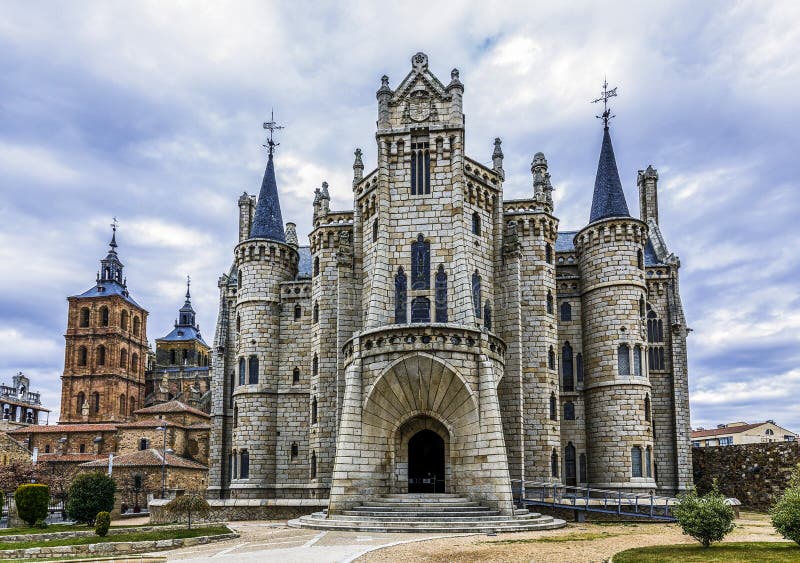 Cathedral of Astorga Spain stock image. Image of buildings - 52618167