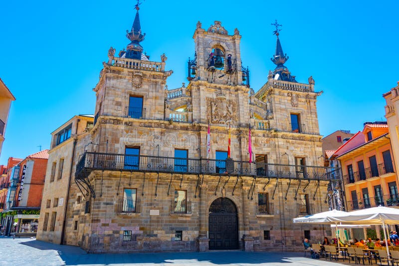 Astorga, Spain, June 9, 2022: View of Town Hall at Astorga in Sp ...