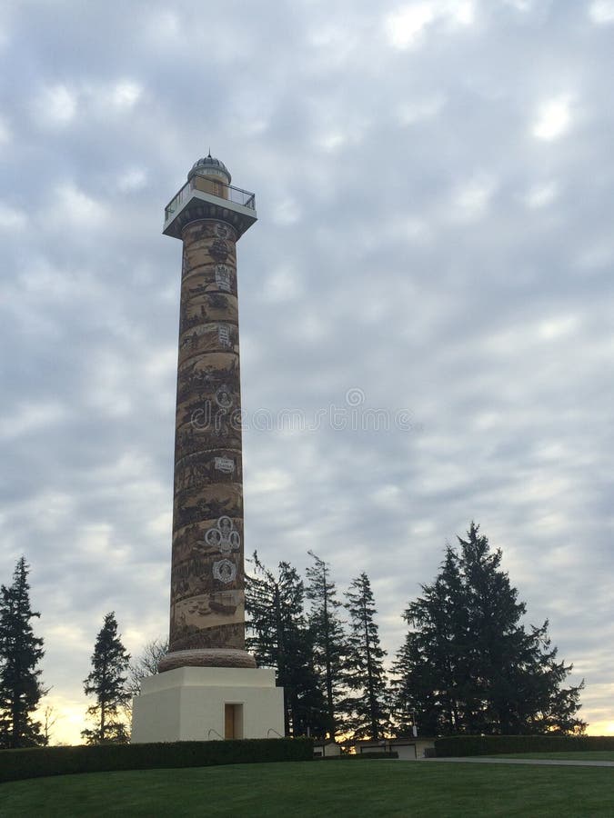 Astoria column stock image. Image of column, view, clouds - 61232001
