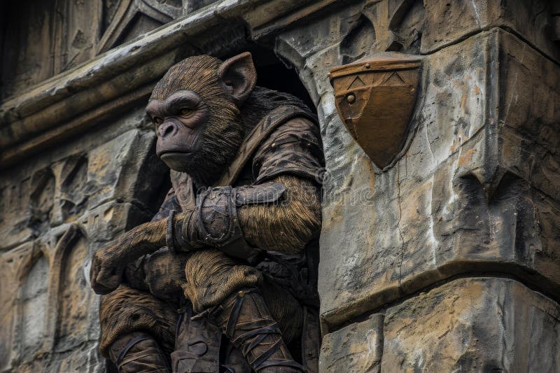 Astounding Medieval Monkey Baboon Shot. Generate Ai Stock Photo - Image ...