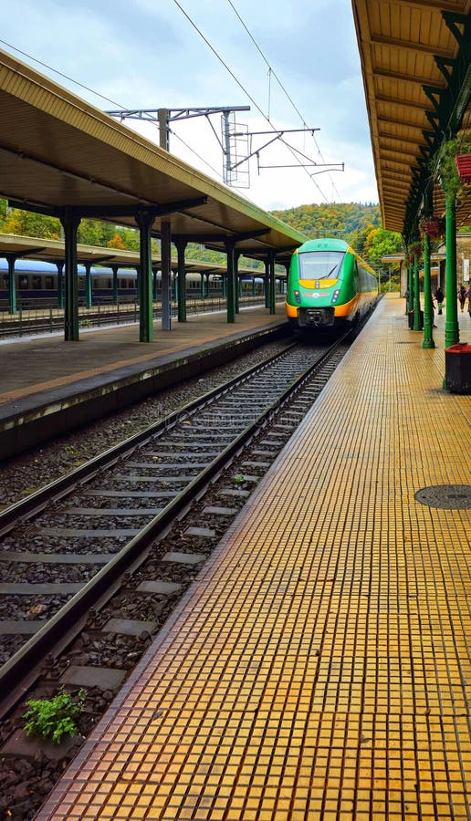 Train Leaving Barreiro Station. Stock Image - Image of carriage, train ...
