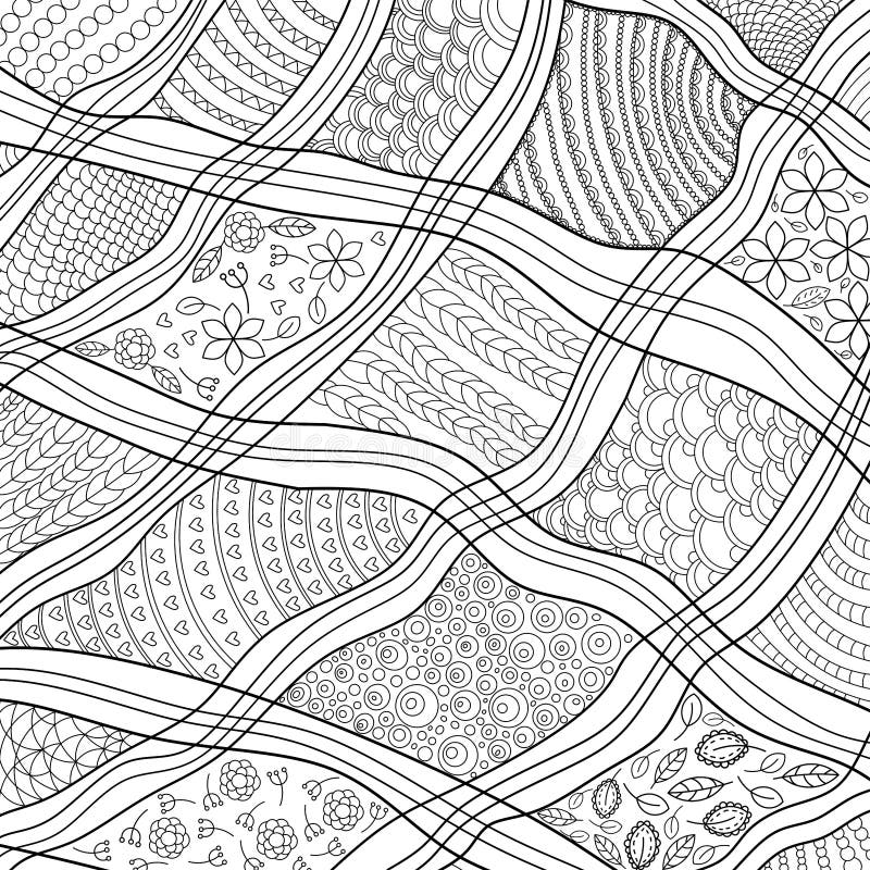 Astract Coloring Page. Coloring Book for Adult Stock Illustration ...