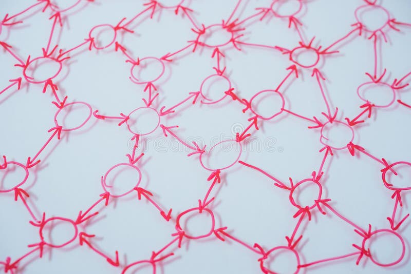 Astract Connection Line and Dot on White Backgrond , Red Black and Blue ...