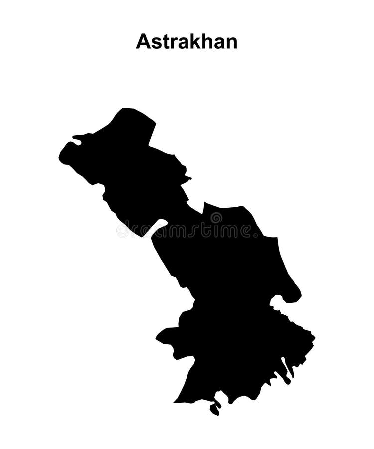 Astrakhan outline map stock vector. Illustration of shape - 360649759