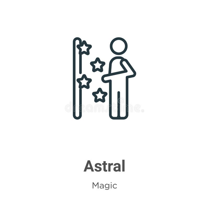 Astral Outline Vector Icon. Thin Line Black Astral Icon, Flat Vector ...