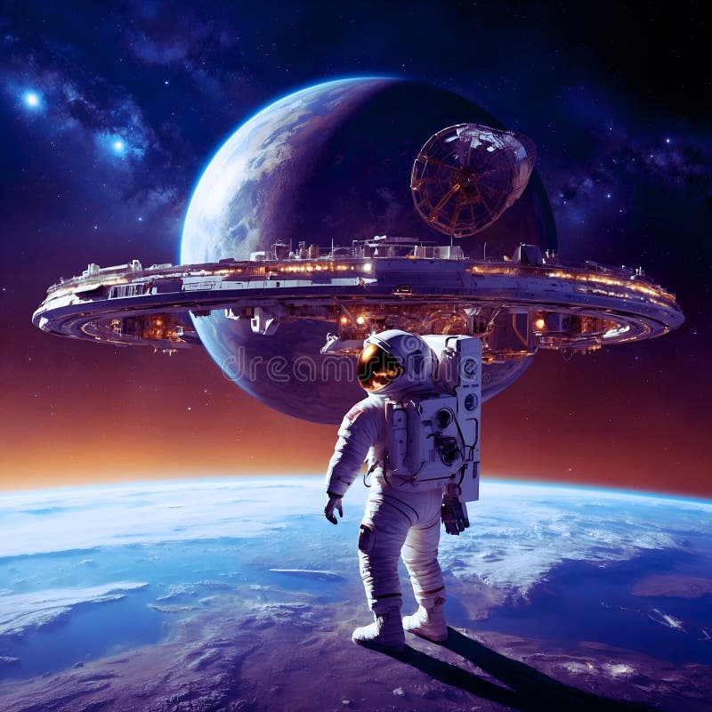 Astral Pioneers: Forging New Paths in Space Stock Illustration ...