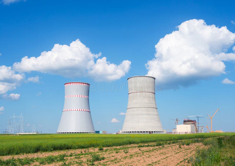 The Astravets Atomic Power Station Under Construction Stock Photo ...