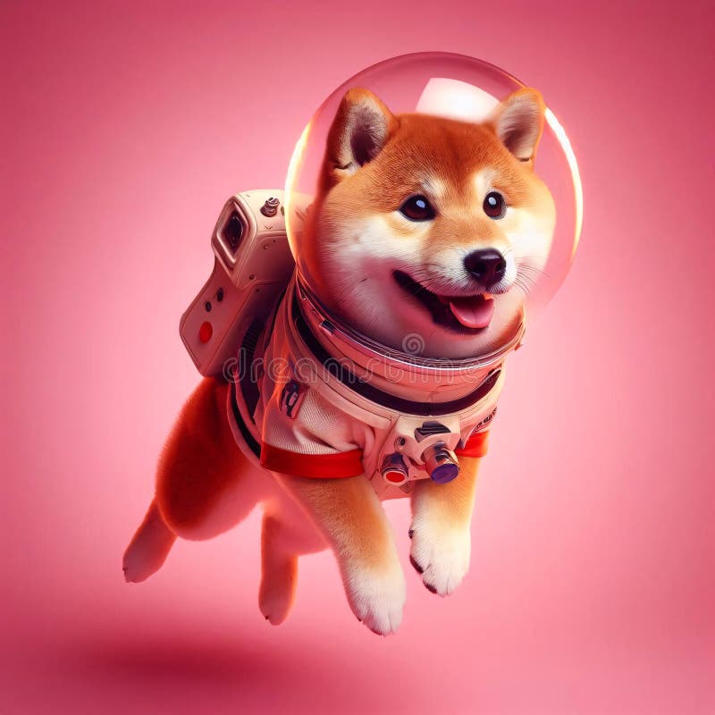 Astro Dog in Space Suit Generative for AI Stock Illustration ...