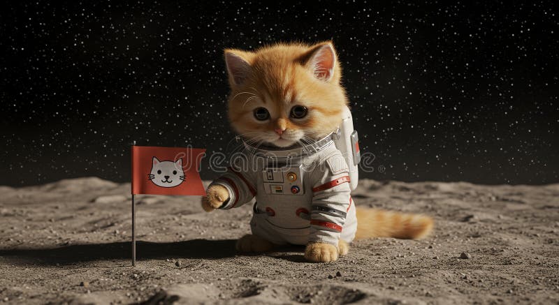 Astro-Kitten Explorer - AI-Generated Space Cat for Whimsical ...