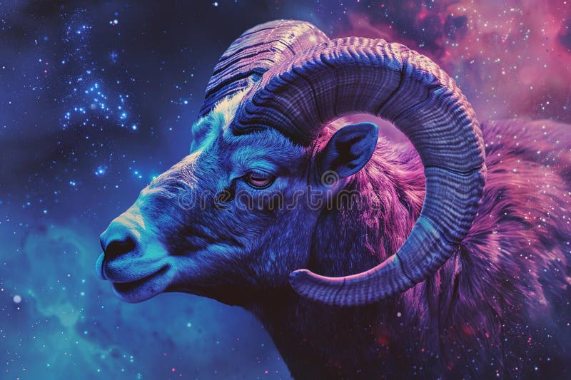 Astrological Abstract Composition with Aries Zodiac Sign Symbol Stock ...