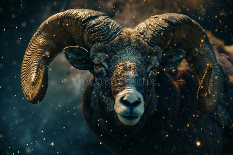 Astrological Abstract Composition with Aries Zodiac Sign Symbol Stock ...