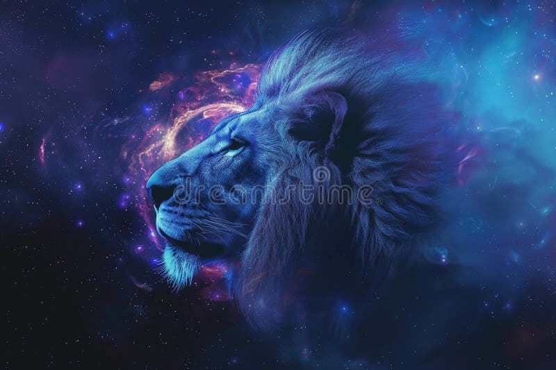 Astrological Abstract Composition with Leo Zodiac Sign Symbol Stock ...