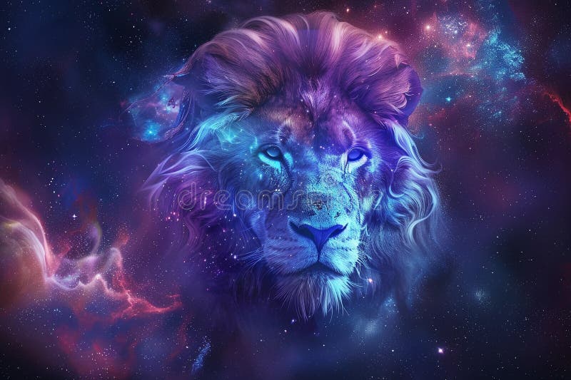 Astrological Abstract Composition with Leo Zodiac Sign Symbol Stock ...