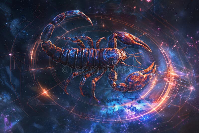 Astrological Abstract Composition with Scorpio Zodiac Sign Symbol Stock ...