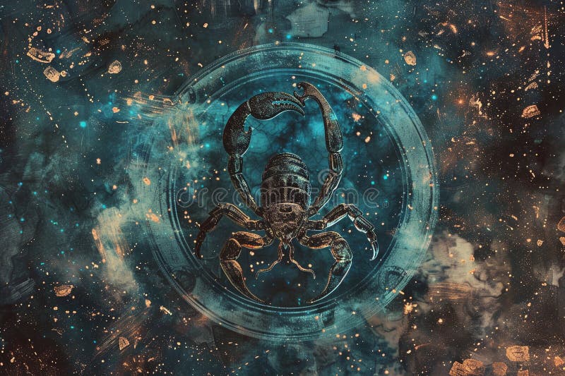 Astrological Abstract Composition with Scorpio Zodiac Sign Symbol Stock ...