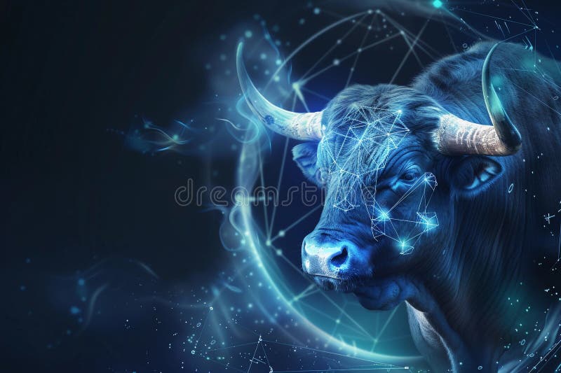 Astrological Abstract Composition with Taurus Zodiac Sign Symbol Stock ...