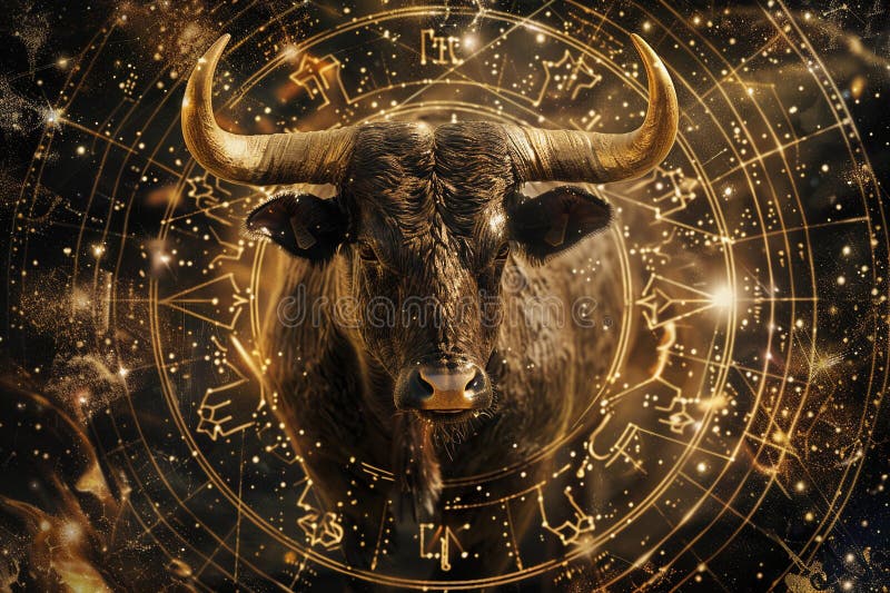 Astrological Abstract Composition with Taurus Zodiac Sign Symbol Stock ...