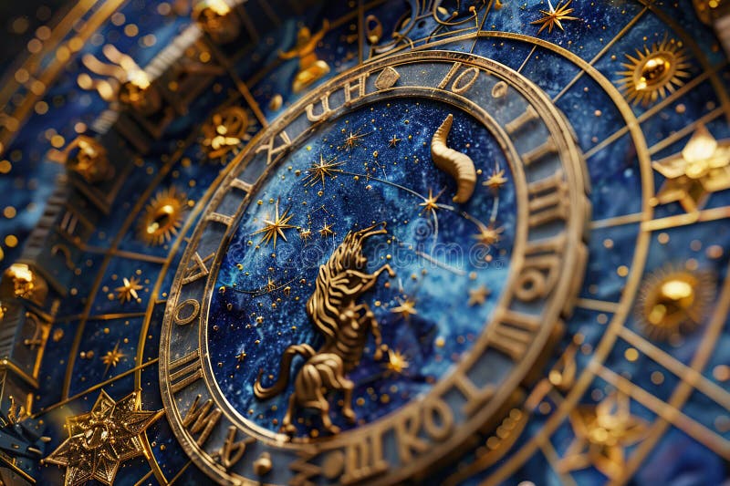 Astrological Composition with Zodiac Circle in Signs and Symbols Stock ...