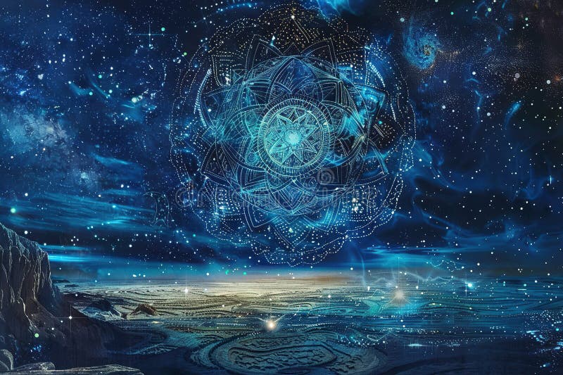 Astrological Composition with Zodiac Circle in Signs and Symbols Stock ...