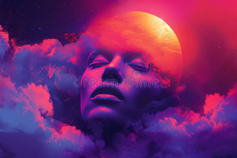 Astrological Banner Featuring Celestial Sun Face, Solar Eclipse, Zodiac ...