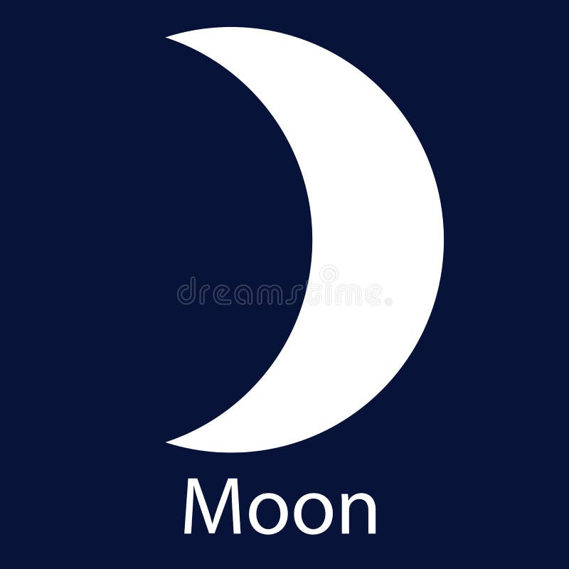 Astrological Black Flat Moon Symbol. Vector Illustration. Stock Vector ...
