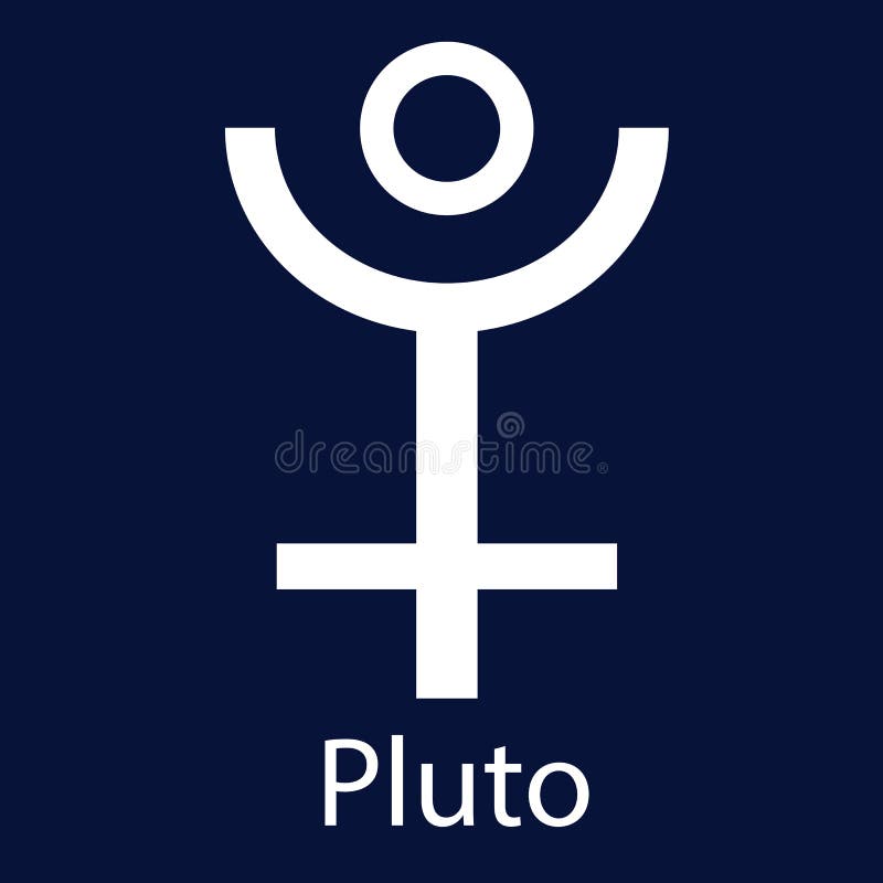 Astrological Black Flat Symbol Pluto. Vector Illustration. Stock Vector ...