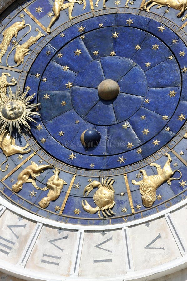 Astrological clock stock image. Image of zodiac, wheel - 6177671