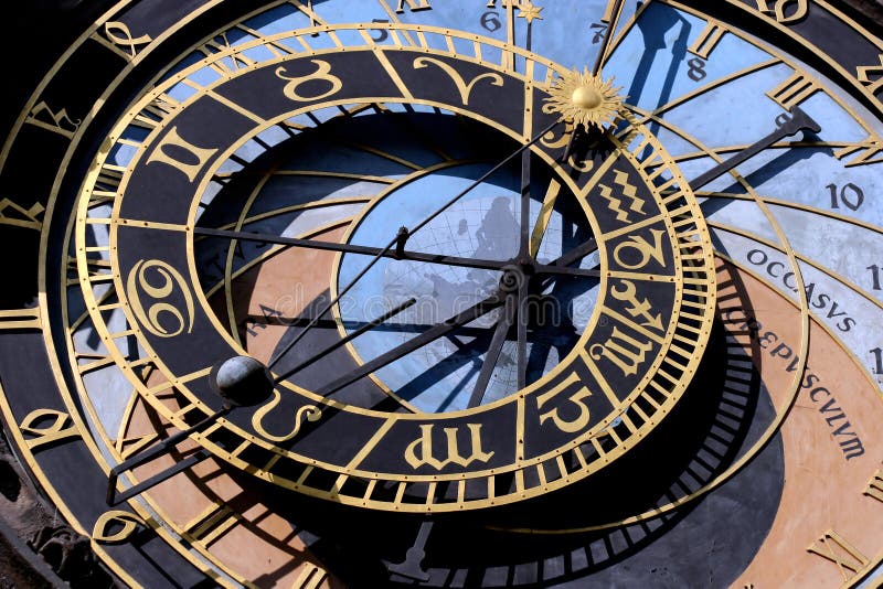 Astrological clock stock image. Image of zodiac, wheel - 6177671