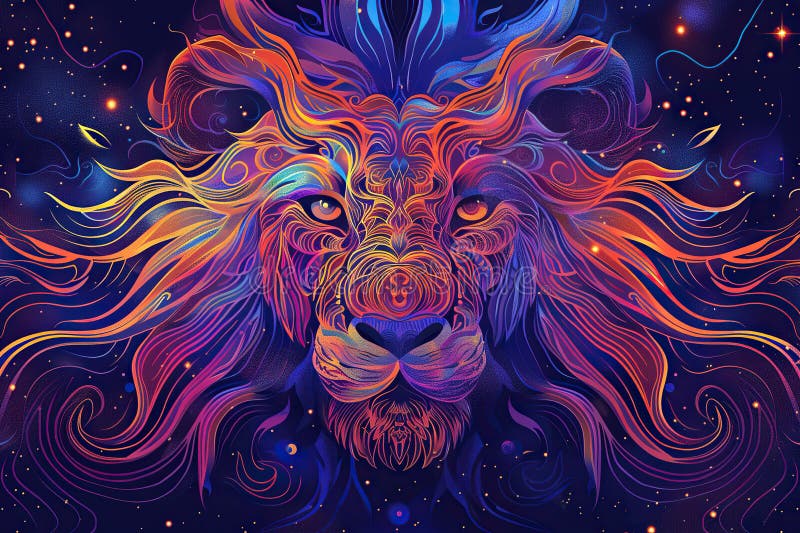 Astrological Composition with Concept of Leo Zodiac Sign Symbol Stock ...