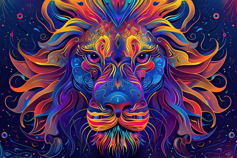 Astrological Composition with Concept of Leo Zodiac Sign Symbol Stock ...