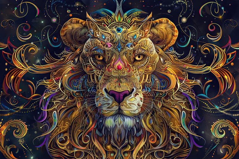 Astrological Composition with Concept of Leo Zodiac Sign Symbol Stock ...