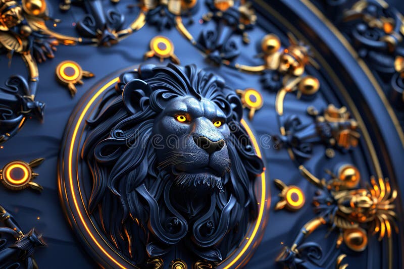 Astrological Composition with Concept of Leo Zodiac Sign Symbol Stock ...