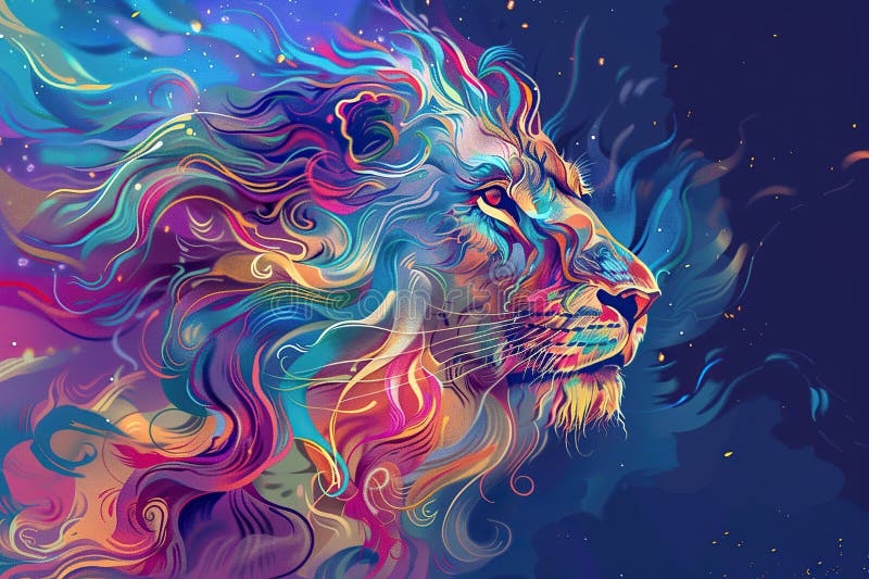 Astrological Composition with Concept of Leo Zodiac Sign Symbol Stock ...