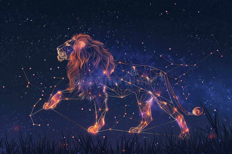 Astrological Composition with Concept of Leo Zodiac Sign Symbol Stock ...