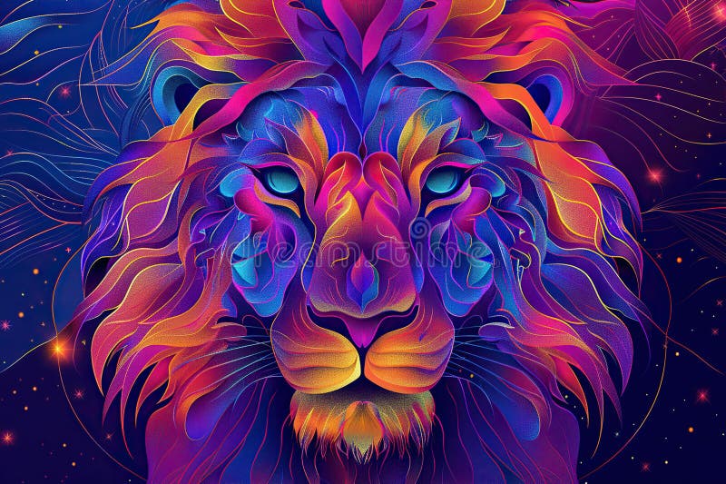 Astrological Composition with Concept of Leo Zodiac Sign Symbol Stock ...