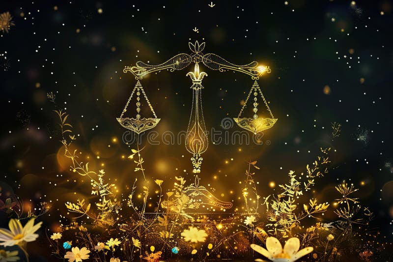 Astrological Composition with Concept of Libra Zodiac Sign Symbol Stock ...