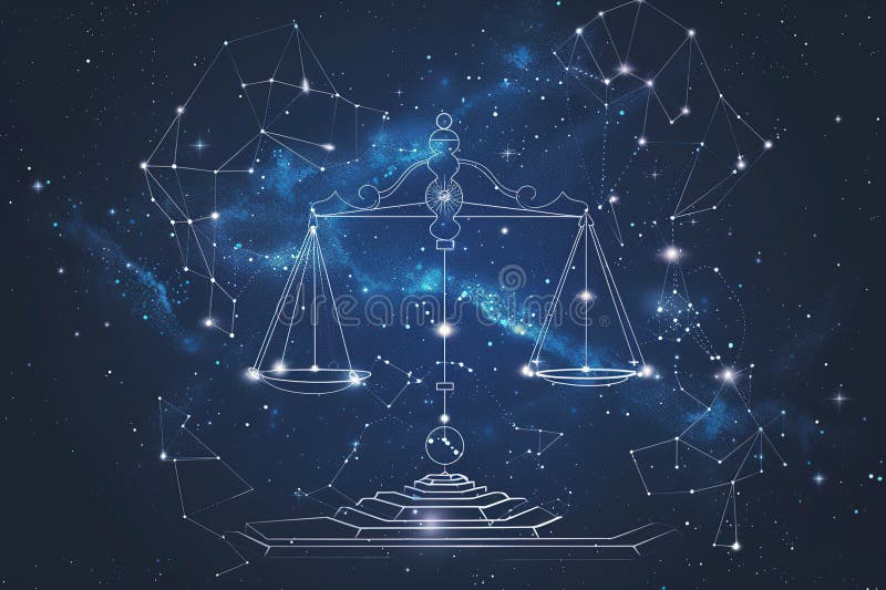 Astrological Composition with Concept of Libra Zodiac Sign Symbol Stock ...