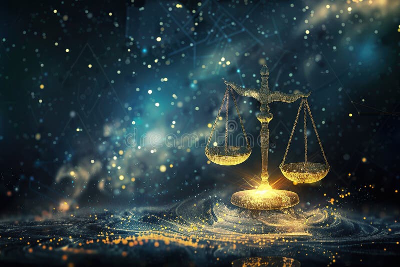 Astrological Composition with Concept of Libra Zodiac Sign Symbol Stock ...