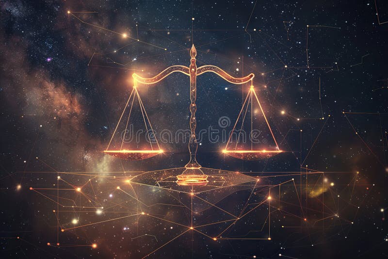 Astrological Composition with Concept of Libra Zodiac Sign Symbol Stock ...