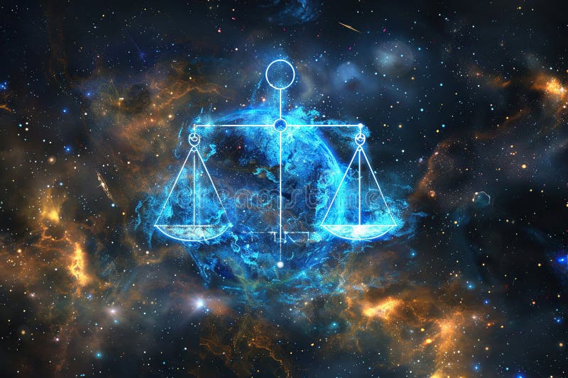 Astrological Composition with Concept of Libra Zodiac Sign Symbol Stock ...