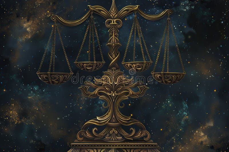 Astrological Composition with Concept of Libra Zodiac Sign Symbol Stock ...